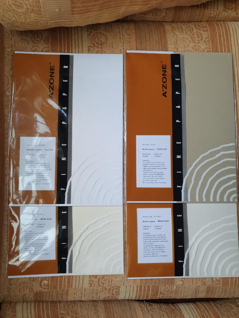 A'Zone Metallic Papers A4 size, 120gm, Hobbies & Toys, Stationery ...