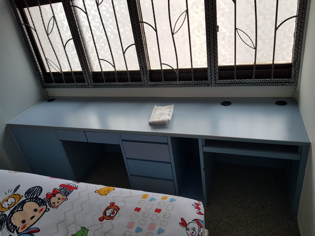 Built-in carpentry - study table with drawers, Furniture & Home Living ...