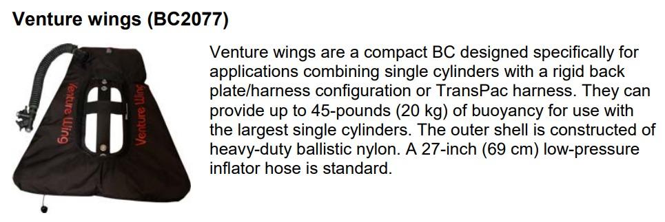 Dive Rite TransPac Harness with Venture Wings, Sports, Sports & Games ...