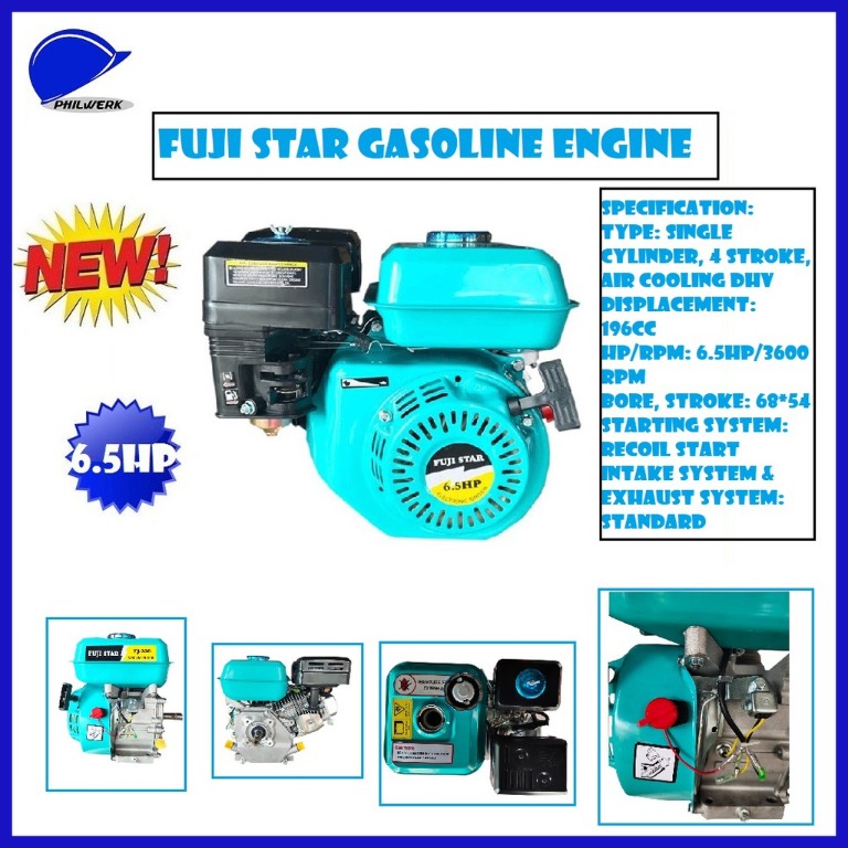 Fuji Star Gasoline Engine 6.5HP 4 Stroke (High Speed), Commercial ...