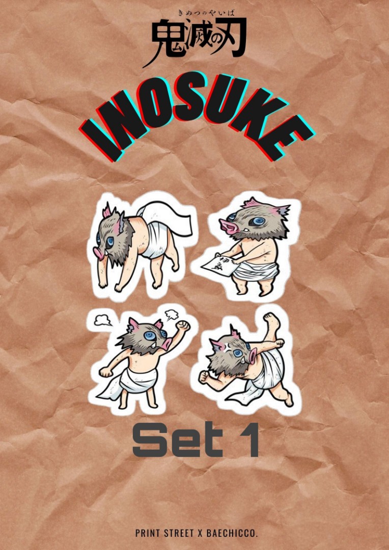 Hashibira Inosuke Demon Slayer Waterproof Sticker, Hobbies & Toys ...