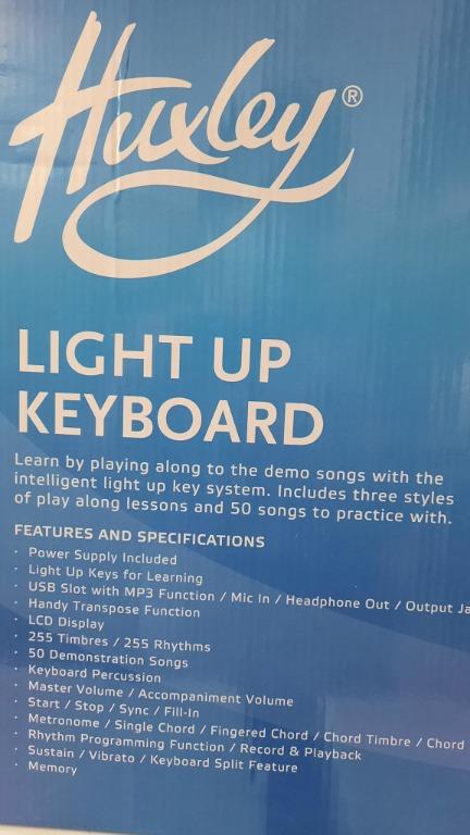 Huxley Light Up Keyboard 61 Keys, Hobbies & Toys, Music & Media ...