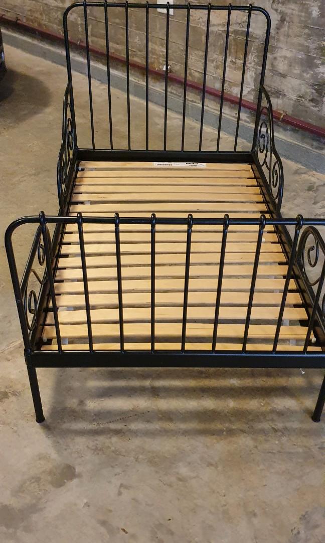 Ikea metal extendable bed frame, Furniture & Home Living, Furniture ...
