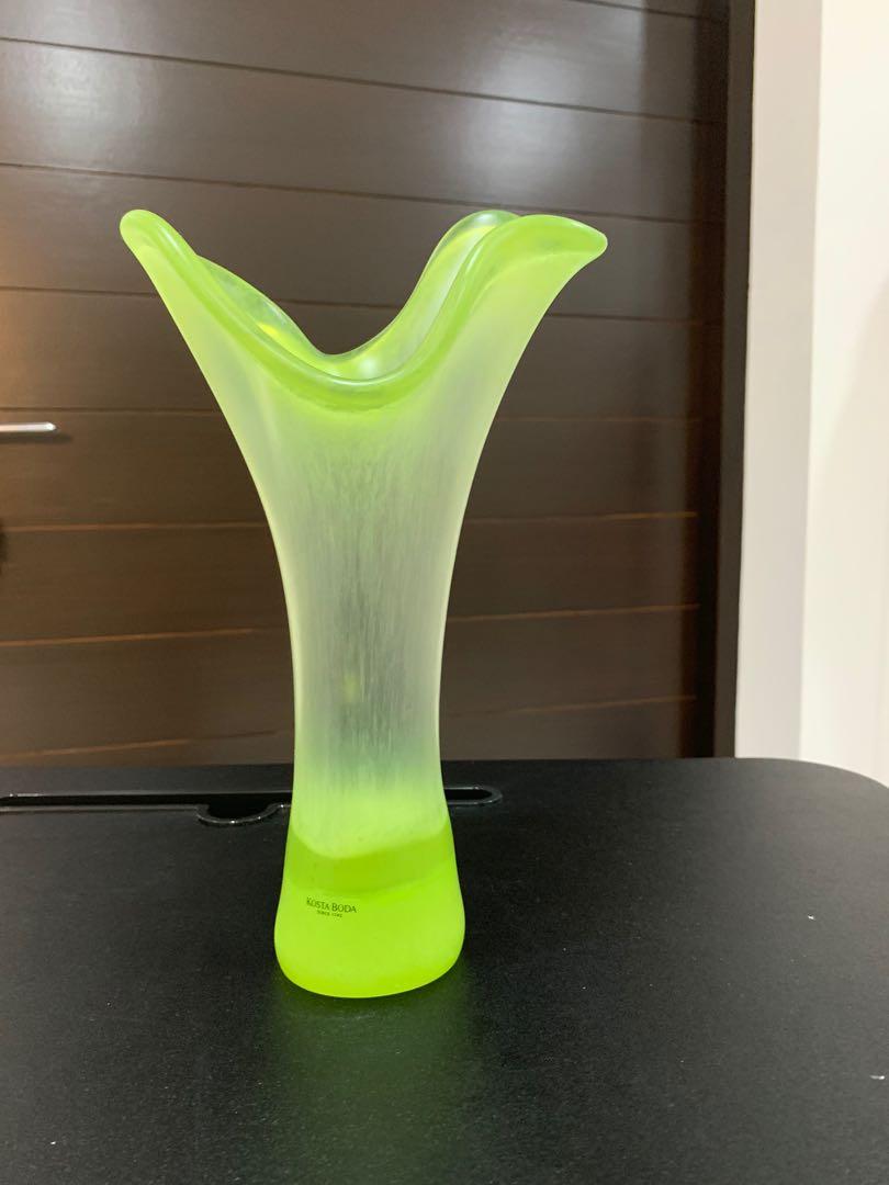 Kosta Boda - lime green vase, Furniture & Home Living, Home Decor ...