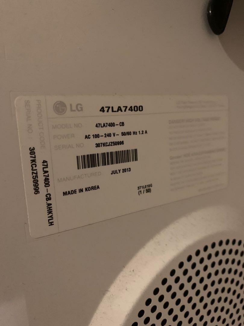 LG LED TV 47 吋. Model 47LA7400, 家庭電器, 電視 & 其他娛樂, 電視 - Carousell