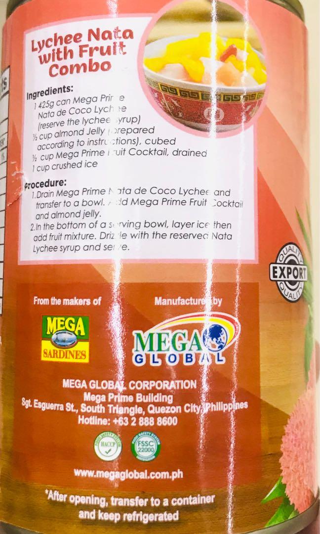 Mega Prime Nata De Coco Coconut Gel 425g, Food & Drinks, Packaged ...
