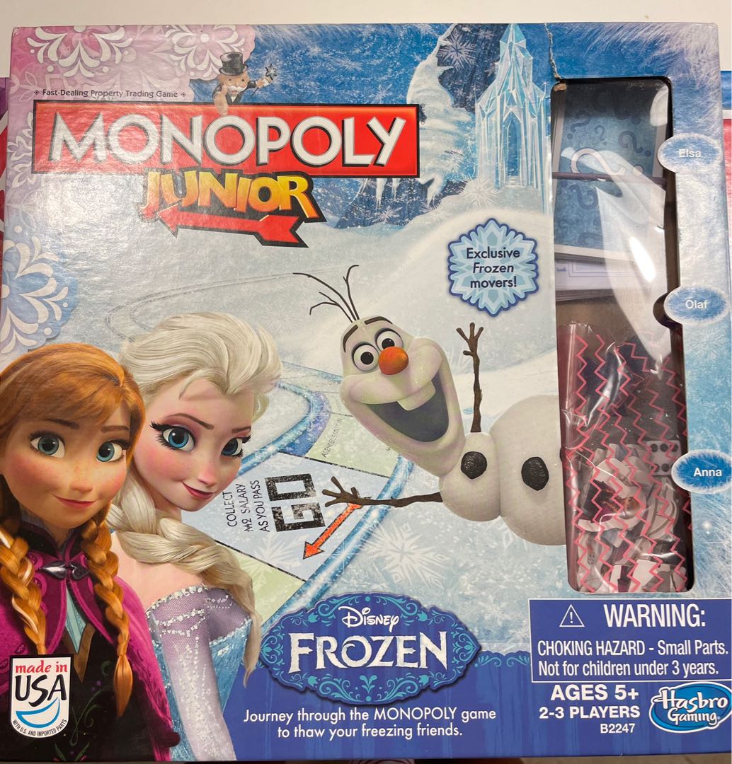 Monopoly Junior Frozen Edition & Ms. Monopoly, Hobbies & Toys, Toys ...