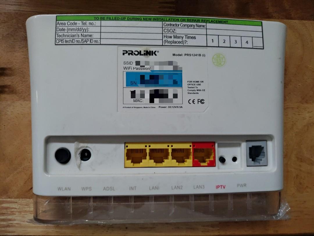 PLDT HOME DSL Prolink PRS1241B DSL modem/wifi router, Computers & Tech ...