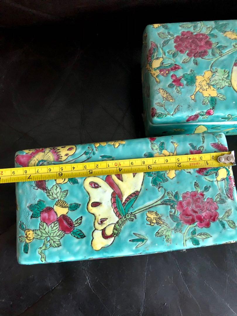 Rare Pair of Beautiful Nonya butterfly Porcelain box, Women's Fashion ...