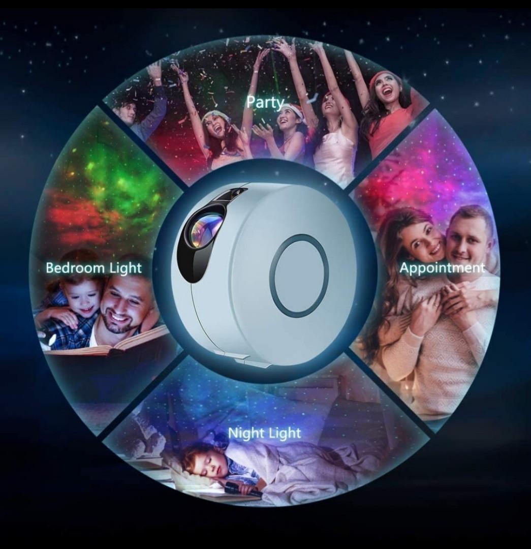 Rotating LED Projector Light Starry Sky Ocean Wave Star Galaxy Night ...