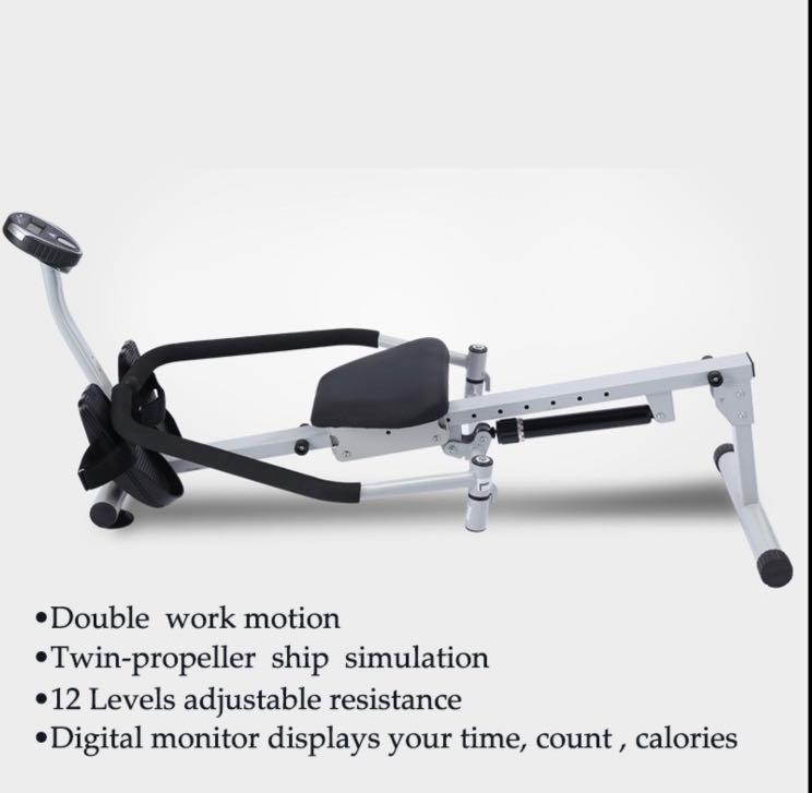 Rowing machine 12 levels of resistance foldable rowing machine, Sports ...