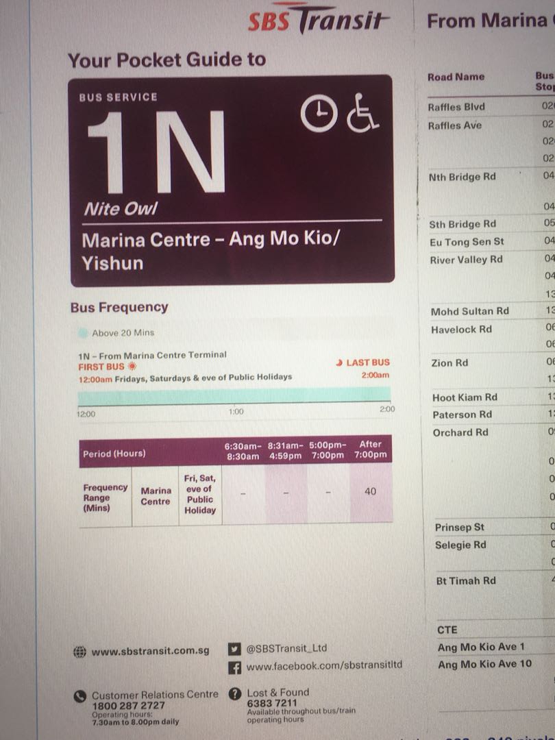 [Read Description] SBS Transit Nite Owl Bus Guides, Bulletin Board ...