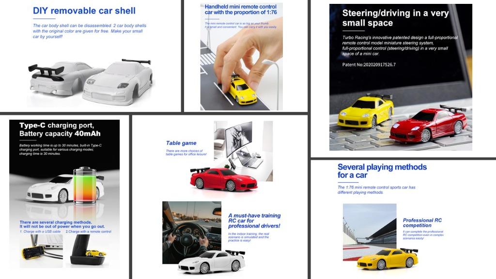 Turbo Racing 1/76 RTR Fully Proportional Control Mini Sports Car ...