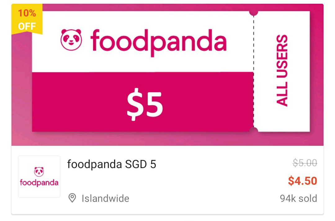 Foodpanda $5 voucher, Tickets & Vouchers, Vouchers on Carousell