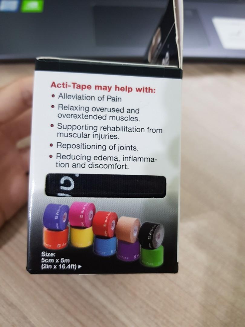 Elastic black sports kt tape 5m Acti-Tape band NutriWorks discount ...