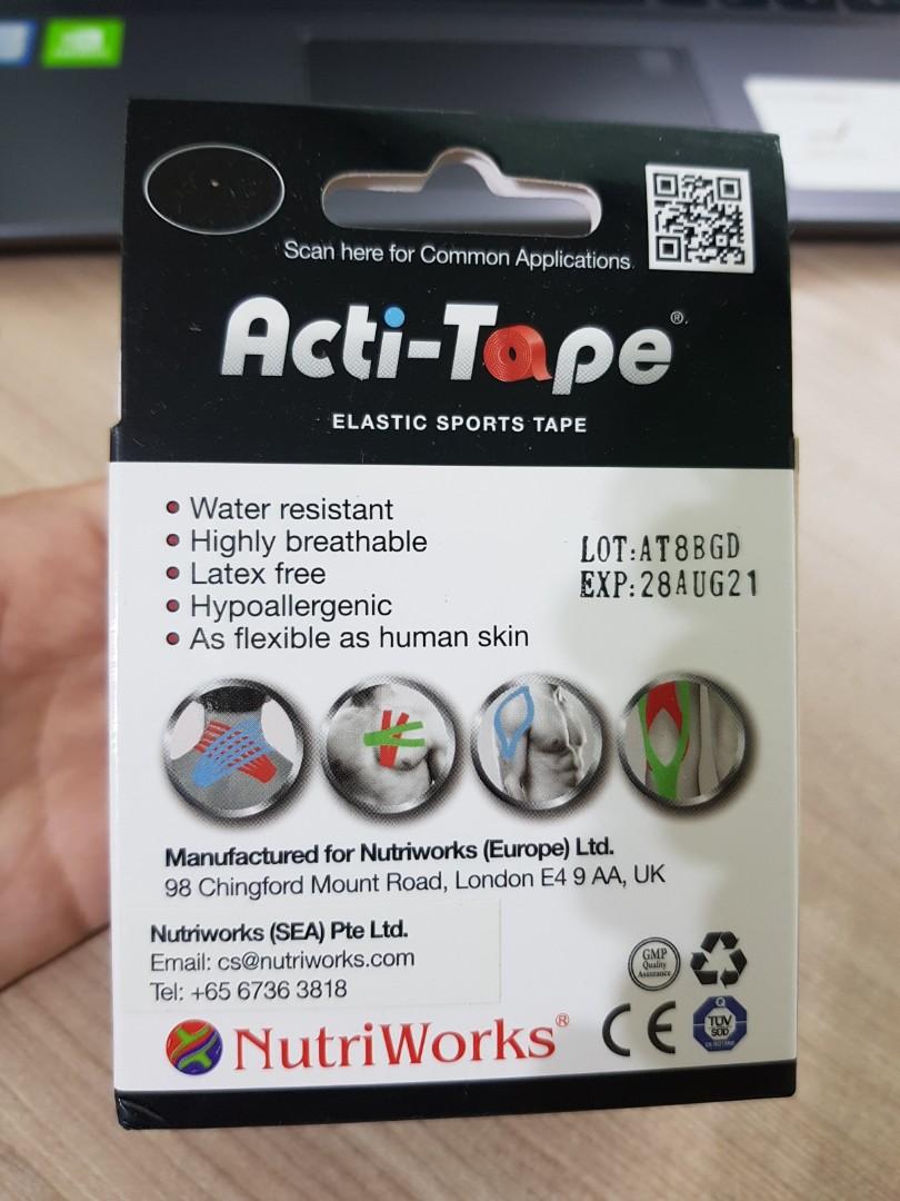 Elastic black sports kt tape 5m Acti-Tape band NutriWorks discount ...