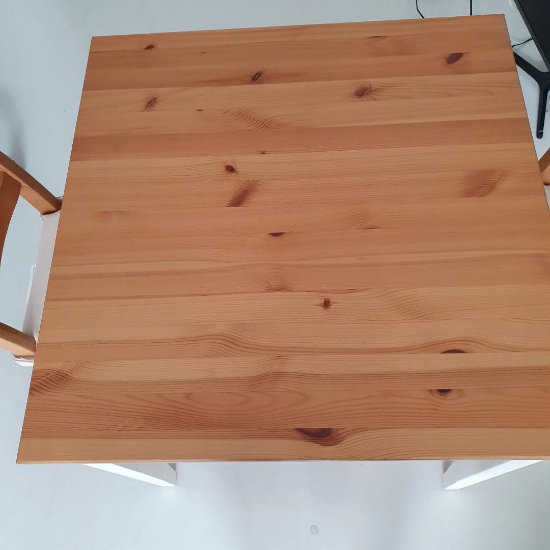 IKEA LERHAMN table and 2 chairs, Furniture & Home Living, Furniture ...
