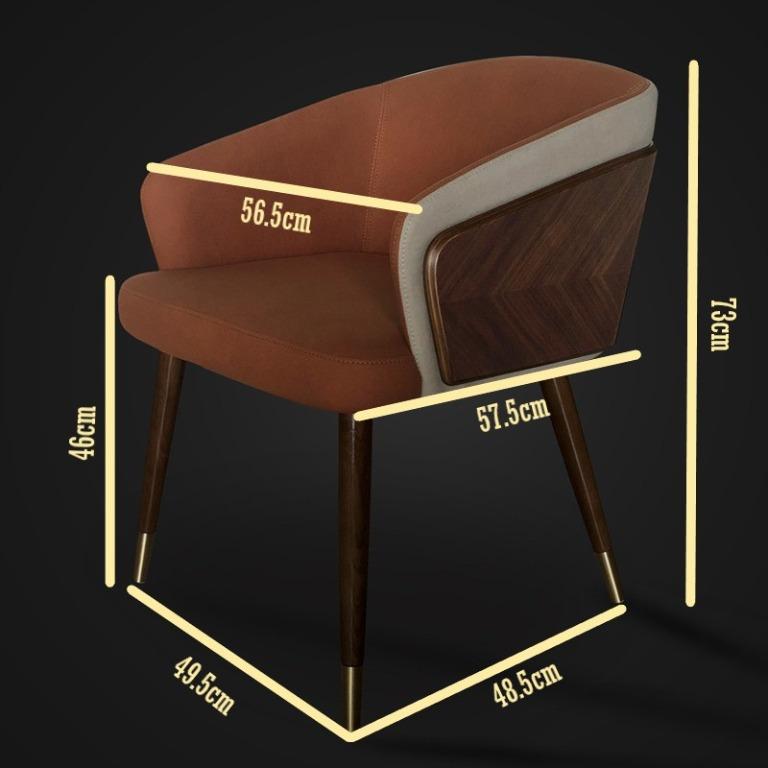 MATTHIAS Designer Series - Luxury Leather Dining Chair with Natural ...