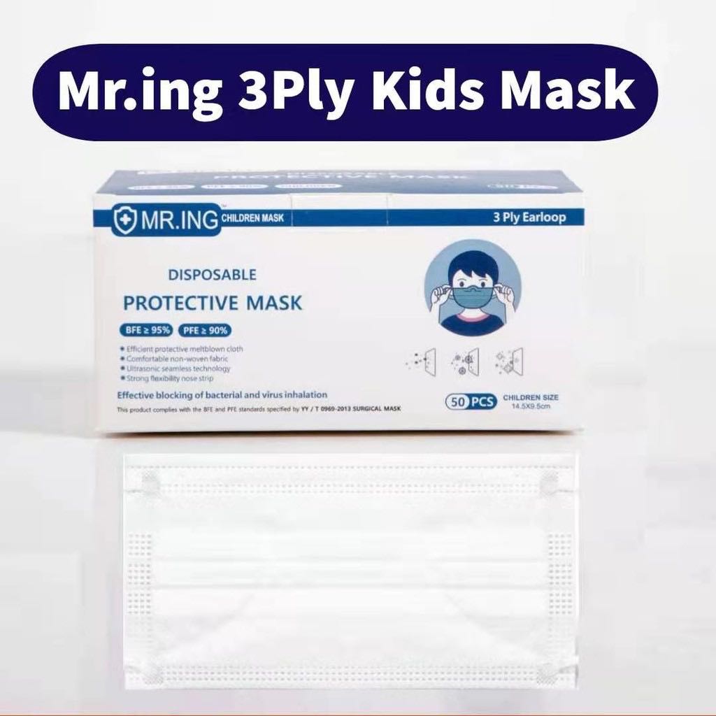 MR.ING 3ply Mask Medical Grade (50pcs), Health & Nutrition, Face Masks ...