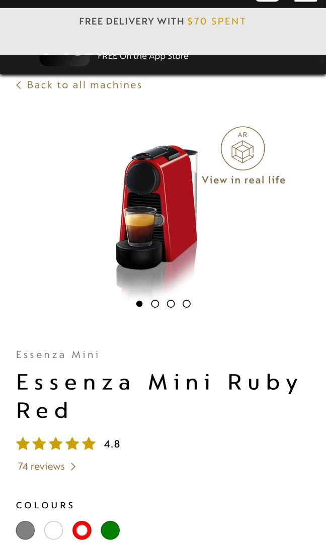 Nespresso Essenza Mini Ruby Red, TV & Home Appliances, Kitchen ...