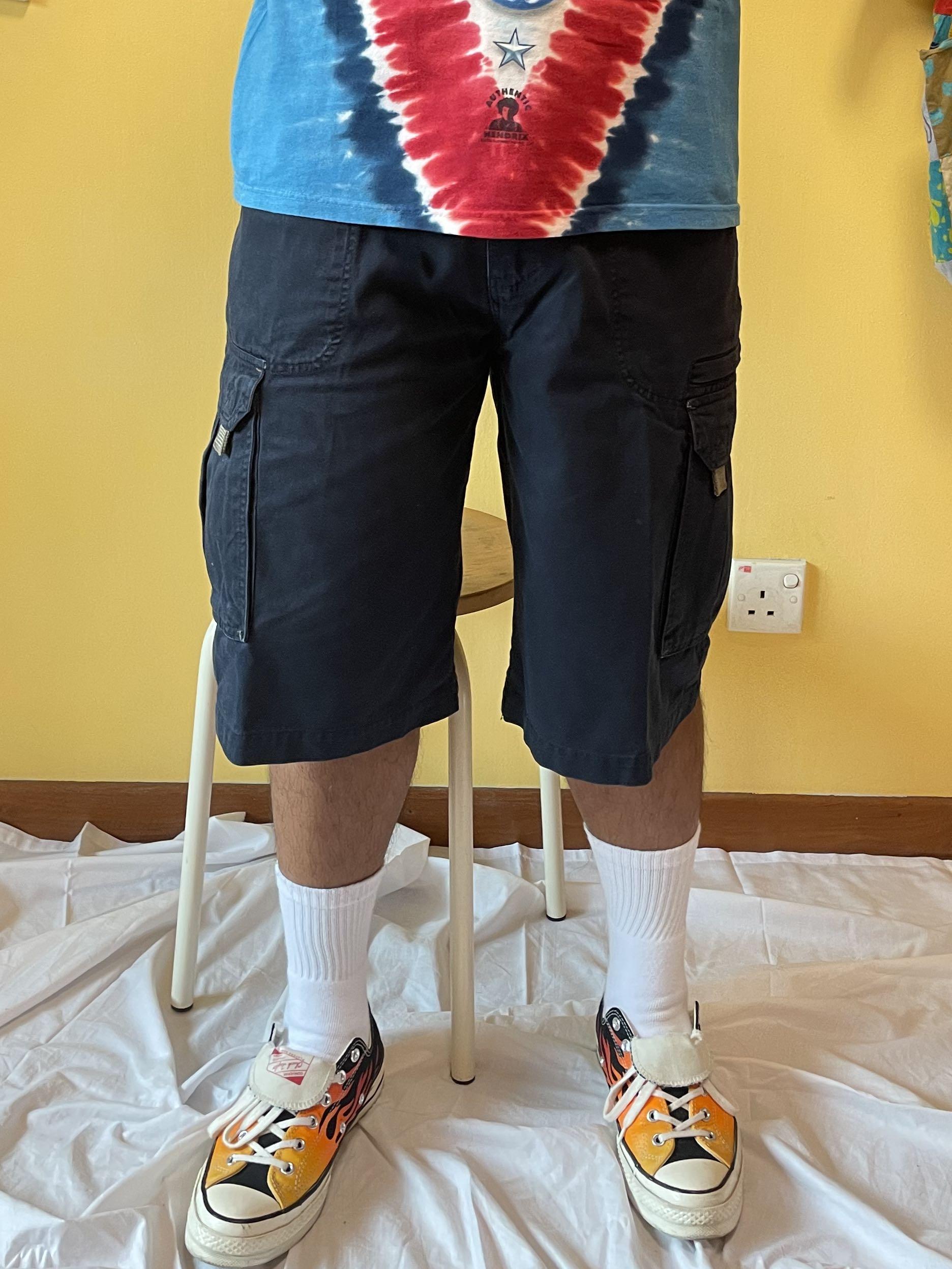 Multi pocket Navy Blue Cargo Shorts Not Vintage, Men's Fashion, Bottoms ...