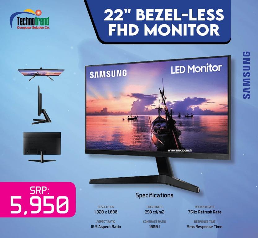 SAMSUNG LF22T350FHEXXP 22IN IPS FHD 1920X1080 75HZ BEZEL-LESS FREESYNC ...