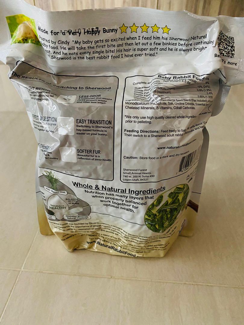 Sherwood Baby Rabbit Pellets, Pet Supplies, Pet Food on Carousell