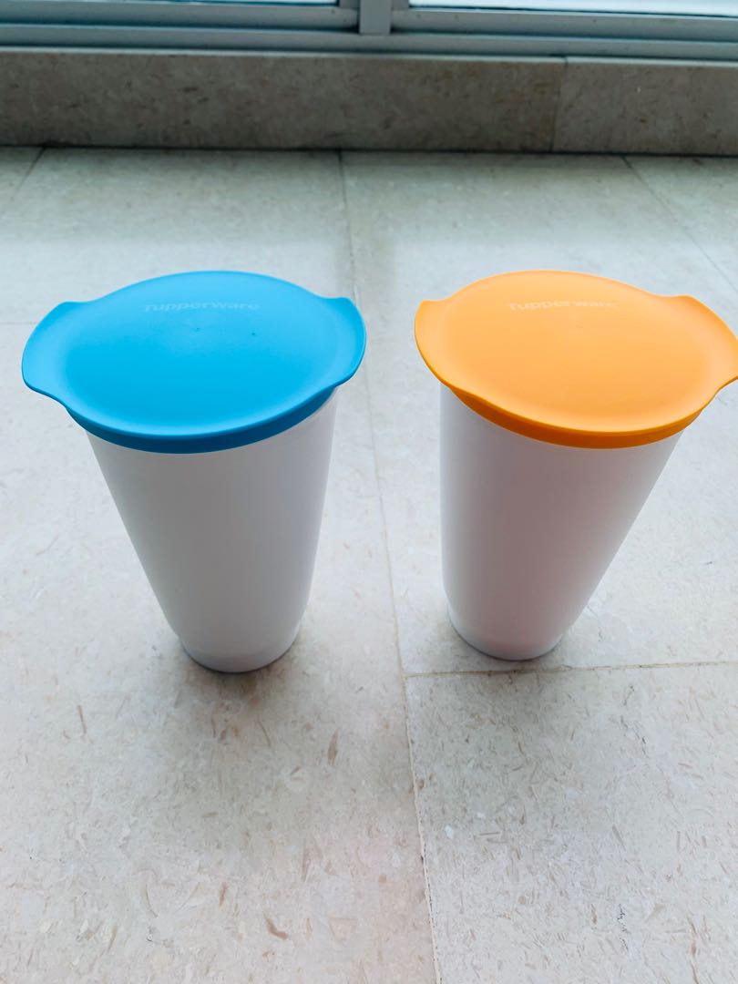 Tupperware coffee cup with lid (orange only), Furniture & Home Living ...