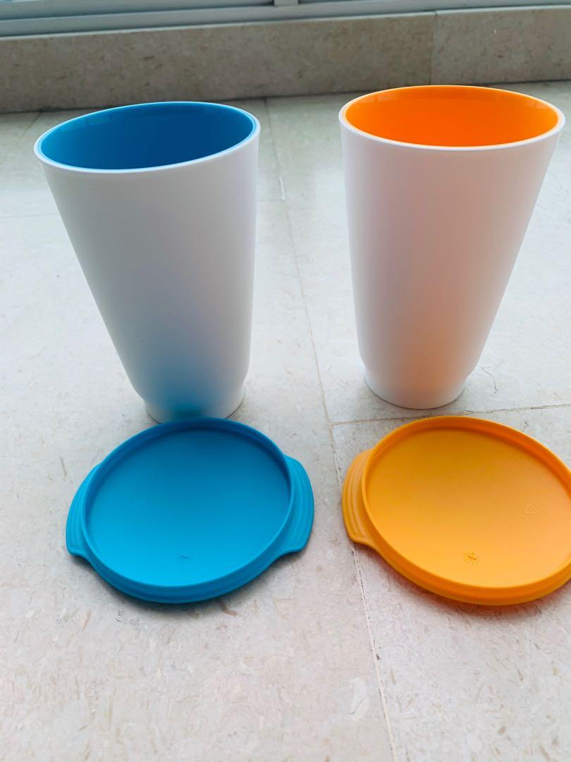 Tupperware coffee cup with lid (orange only), Furniture & Home Living ...