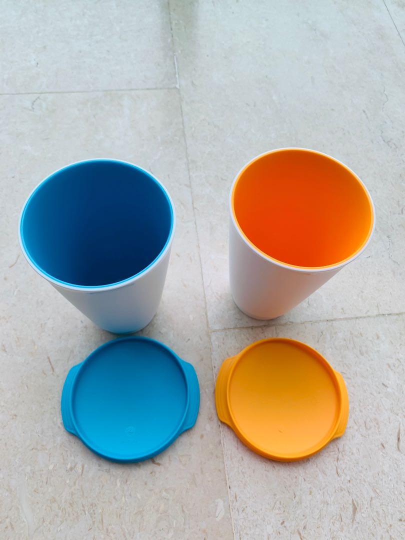Tupperware coffee cup with lid (orange only), Furniture & Home Living ...