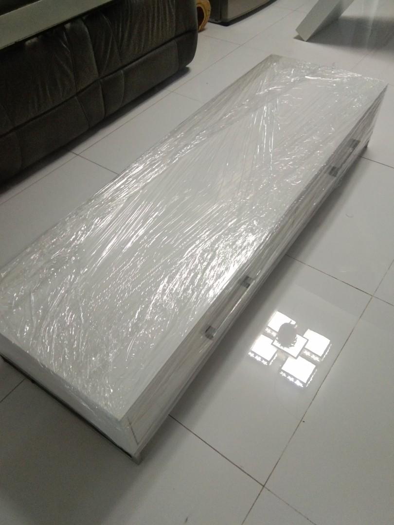 White tv console with extension, Furniture & Home Living, Furniture, TV ...