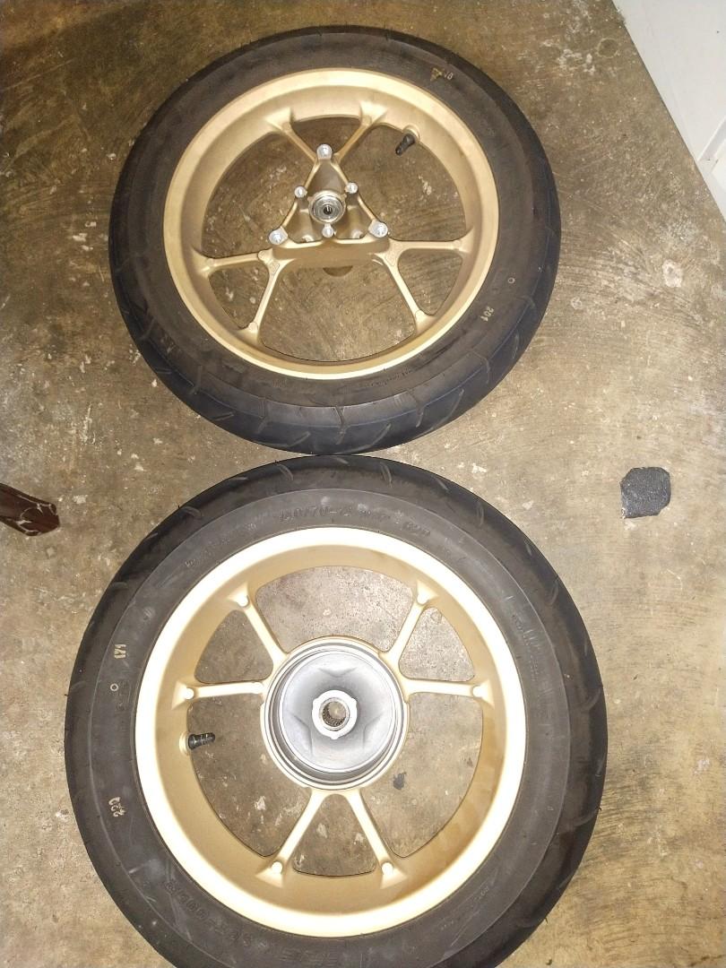 Yamaha Aerox 155 Rim GOLD, Motorcycles, Motorcycle Apparel on Carousell