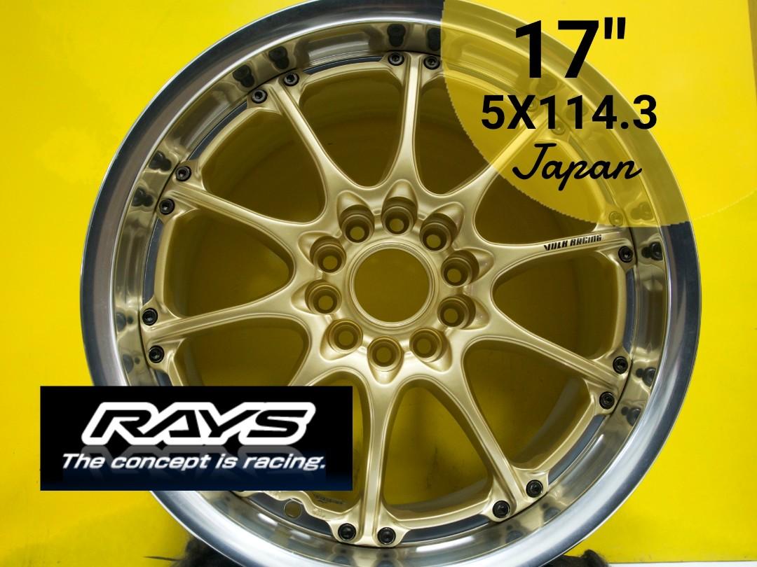 17" Rays Engineering Volk Racing GT-N rims 8x17 5x114.3 +37 JAPAN RIMS ...