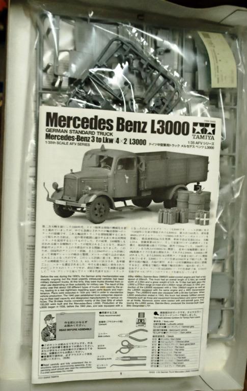 田宮 Tamiya 1/35 Mercedes Benz L3000 German Standard Truck model kits 德國 ...