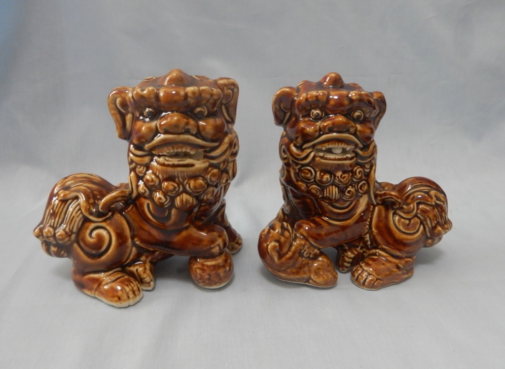 Antique South China foo dogs pair circa mid 20th Century rare retired ...
