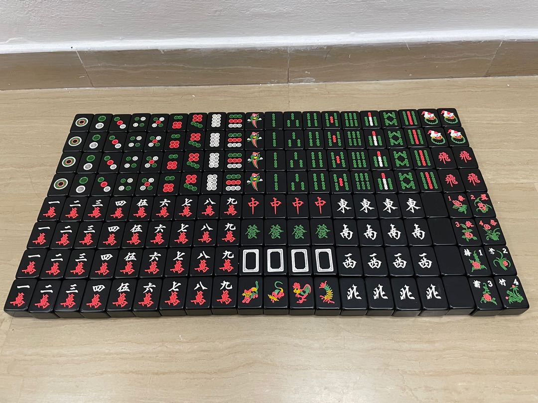 Full Black Mahjong Tiles Set, Hobbies & Toys, Toys & Games on Carousell