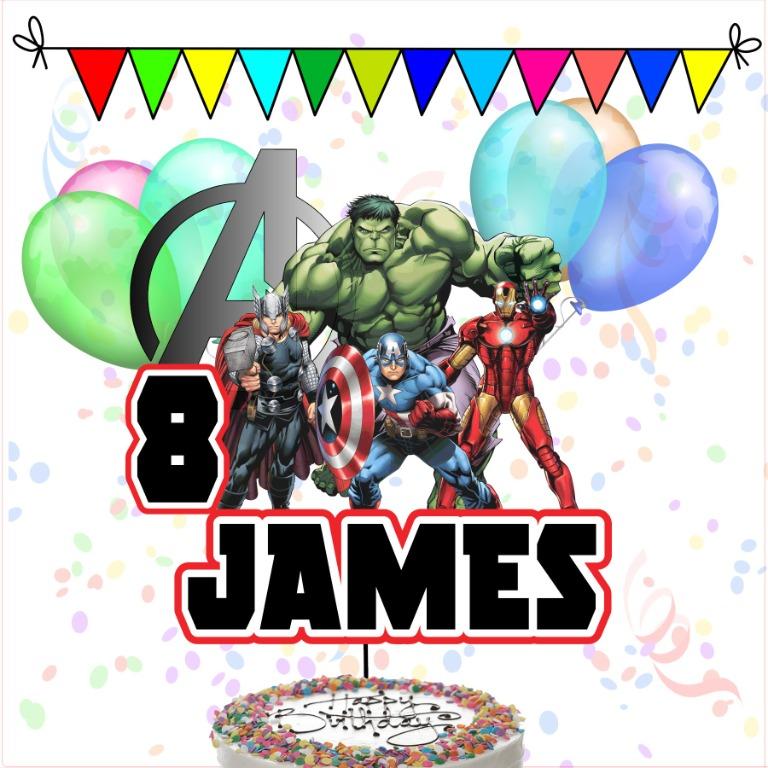 Cake Topper, Superhero Cake Topper, Avengers Cake Topper, Birthday Cake ...
