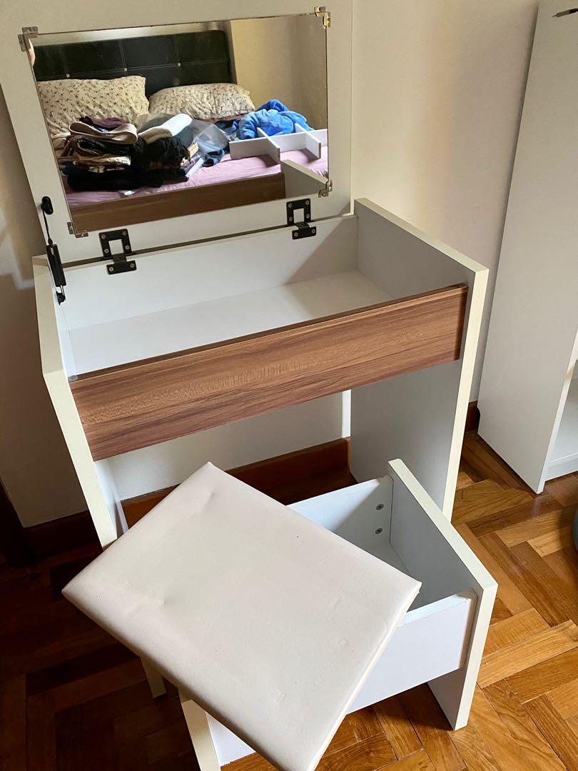 TO CLEAR! Dressing table with mirror and stool, Furniture & Home Living ...