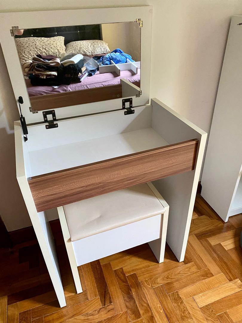 TO CLEAR! Dressing table with mirror and stool, Furniture & Home Living ...