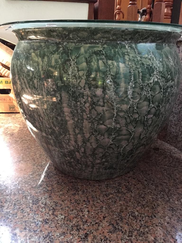 Flower pot with glass top, Furniture & Home Living, Home Decor, Vases ...