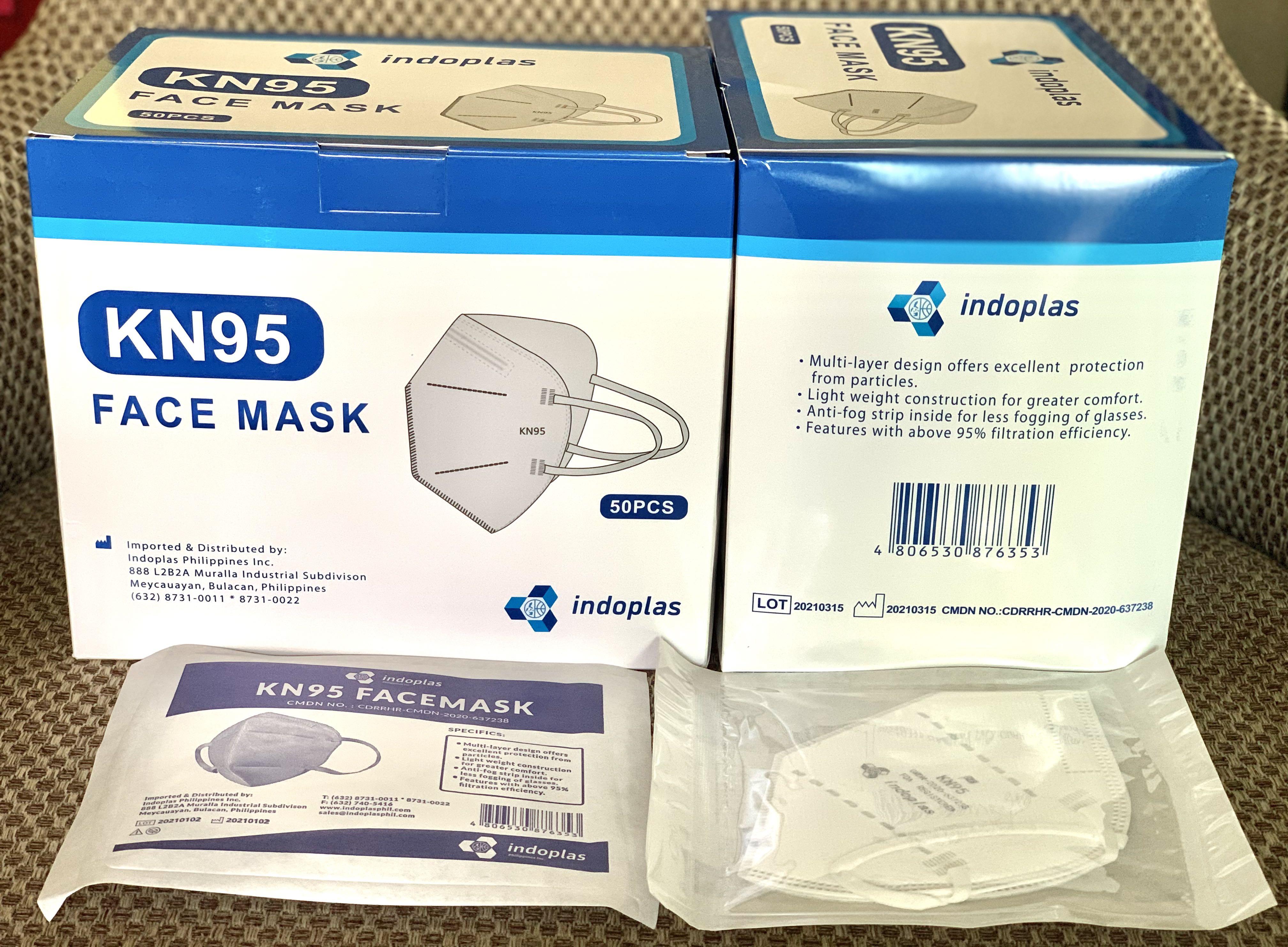 Indoplas KN95 Face Mask 1 BOX 50's, Beauty & Personal Care, Face, Face ...