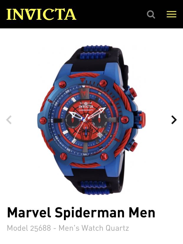 Invicta Marvel Spider-Man Limited Edition Chronograph Quartz Model ...