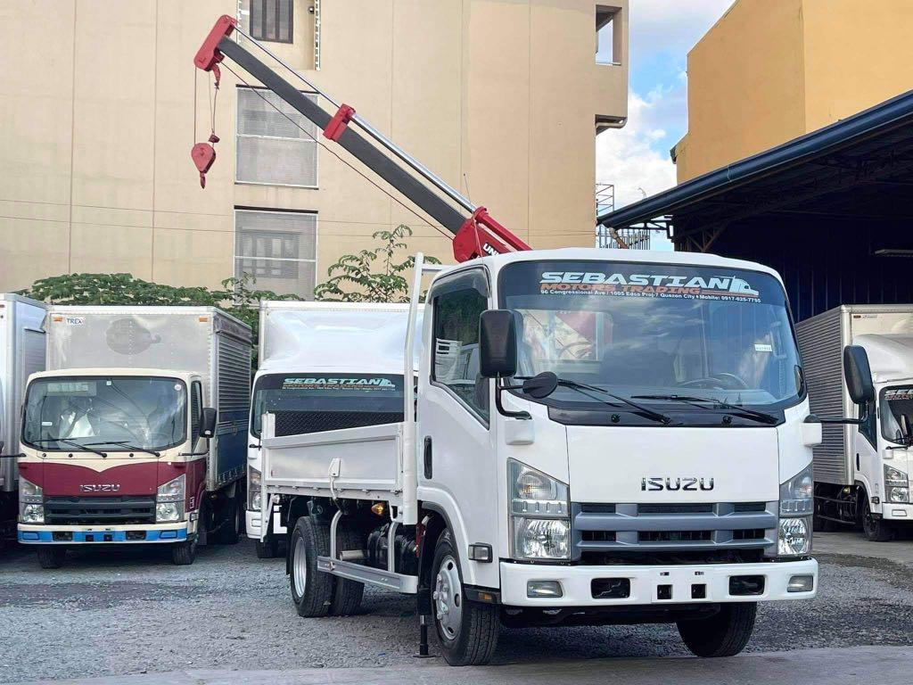Isuzu Elf Boom Truck Unic 3-Section Crane 1.0T N-Series with Power ...