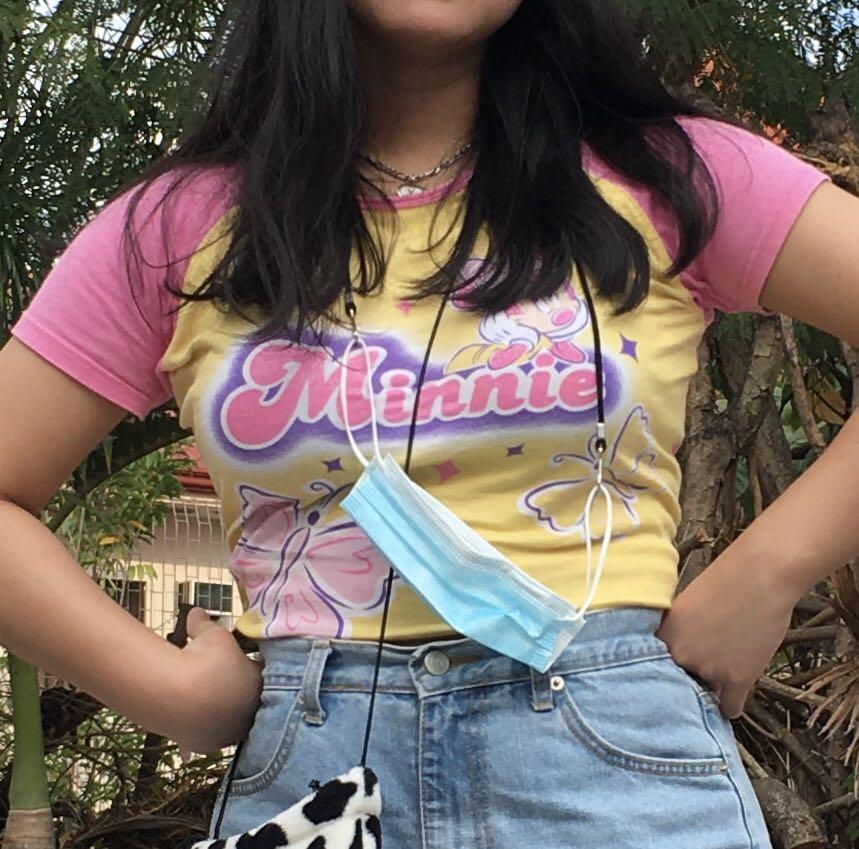 Minnie Mouse Y2K Pastel Baby Tee, Women's Fashion, Tops, Shirts on ...