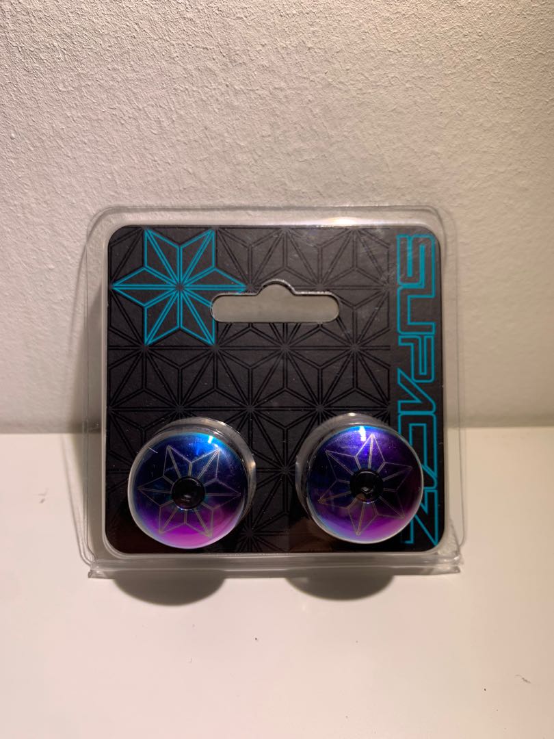 Oil slick Supacaz Bar end plug, Sports Equipment, Bicycles & Parts ...