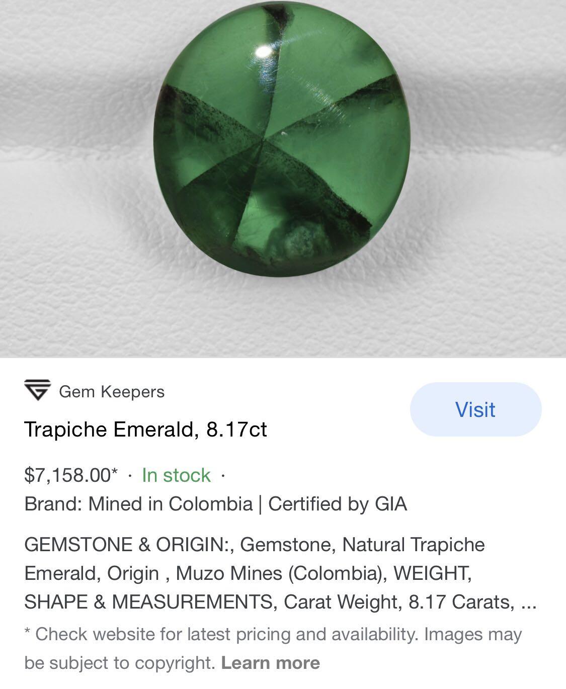 Rare Trapiche Emerald, Men's Fashion, Watches & Accessories, Jewelry on ...