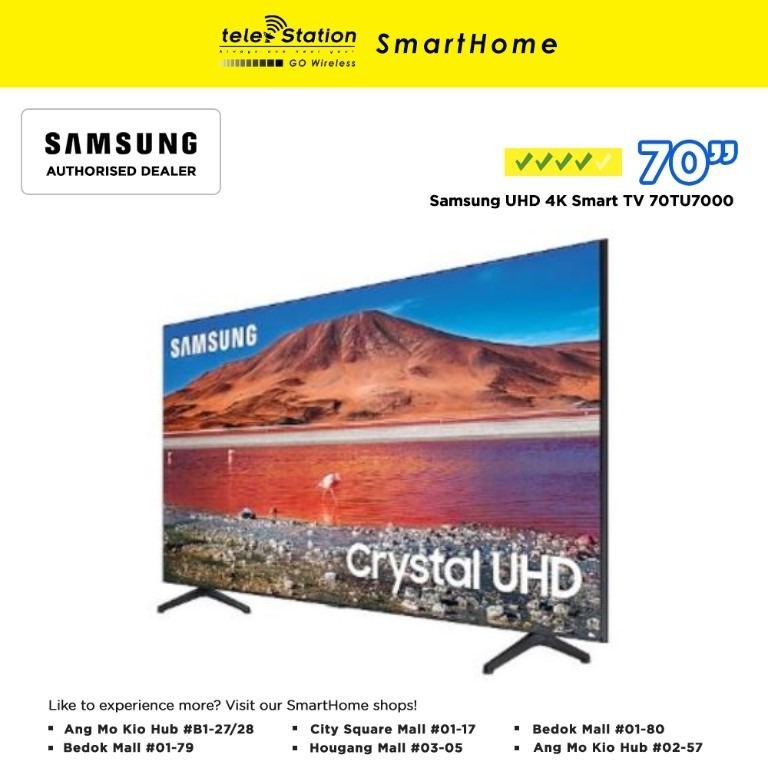 Samsung TV 70" TU7000 Crystal UHD 4K Smart TV, TV & Home Appliances, TV ...