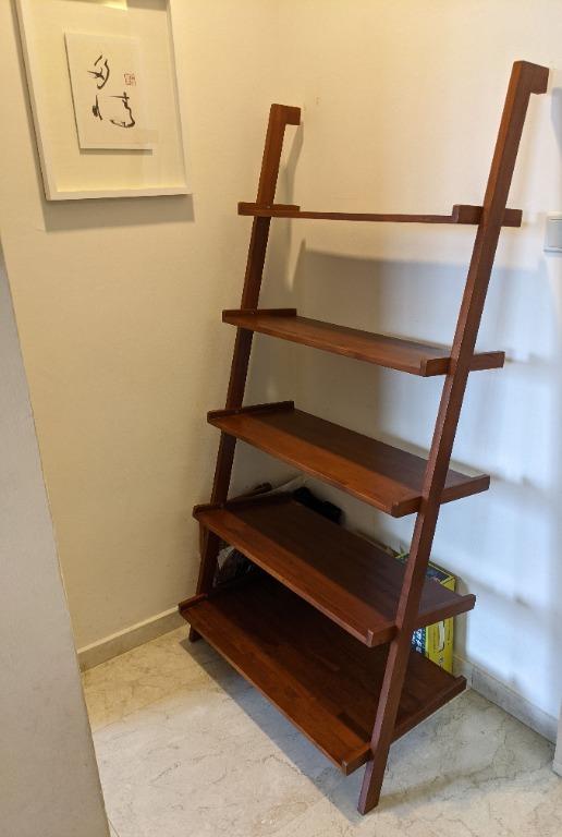SCANTEAK Slanting Ladder Display Shelf, Furniture & Home Living ...