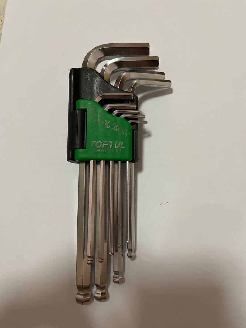 Toptul 9PCS Extra Long Type Ball Point Hex Key Wrench Set (Allen keys ...