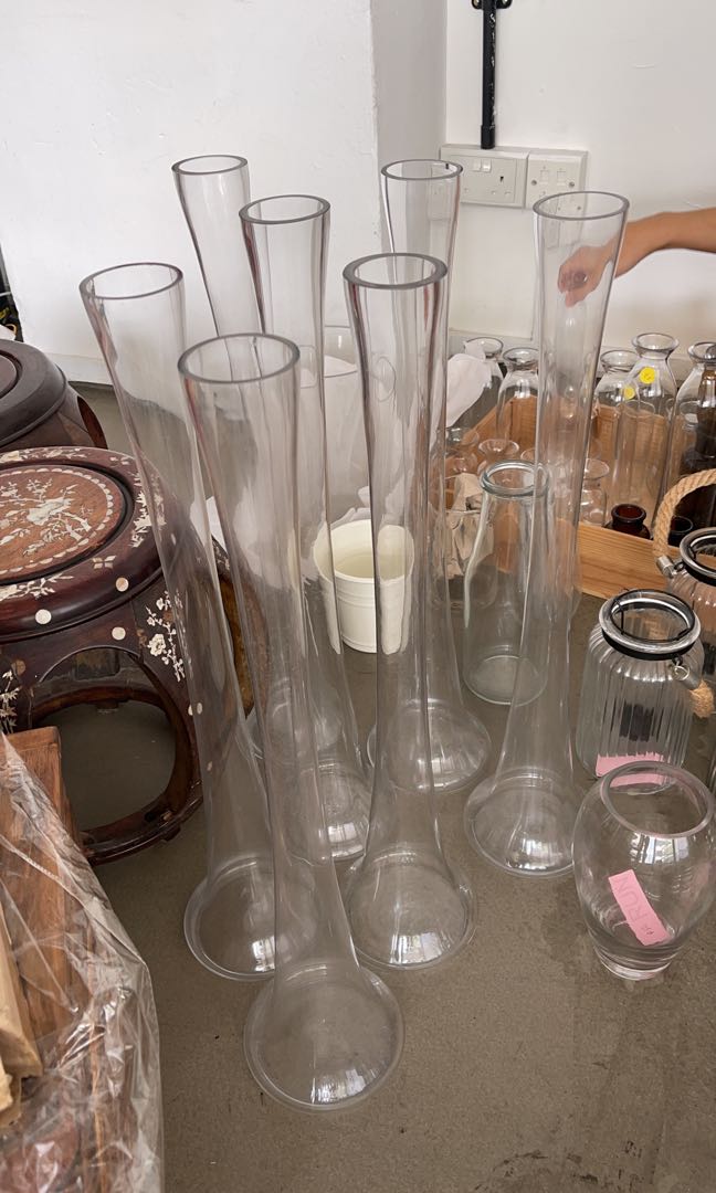 V shape wide base Vases 60cm tall, Furniture & Home Living, Home Decor ...